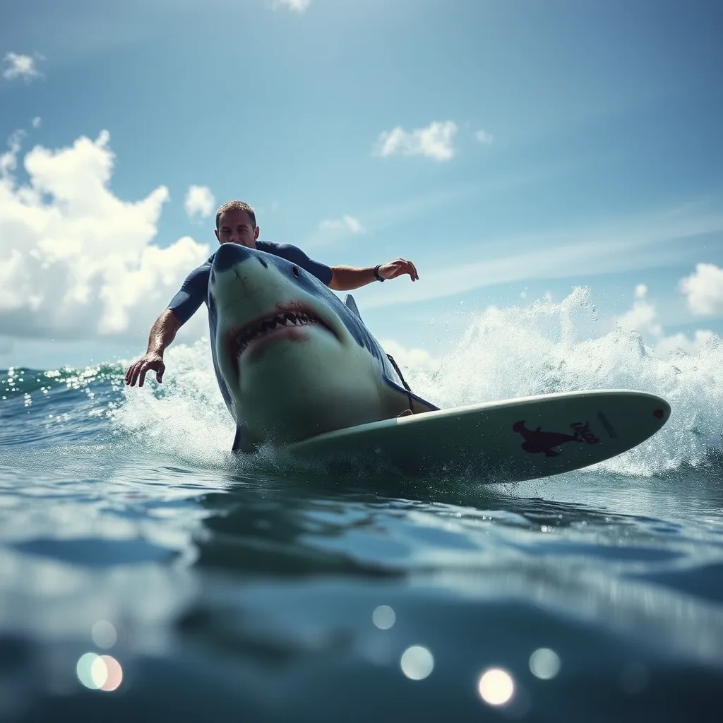 Surfing on a Shark: Exploring Adventure and Nature